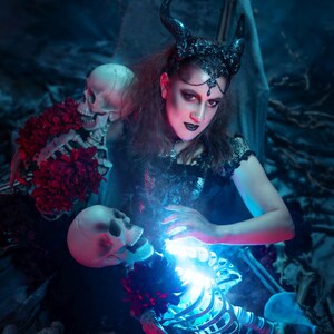 Dark Faun Headdress ~ Gothic Horns ~ Queen of Darkness ~ Goth ~ Occult ...