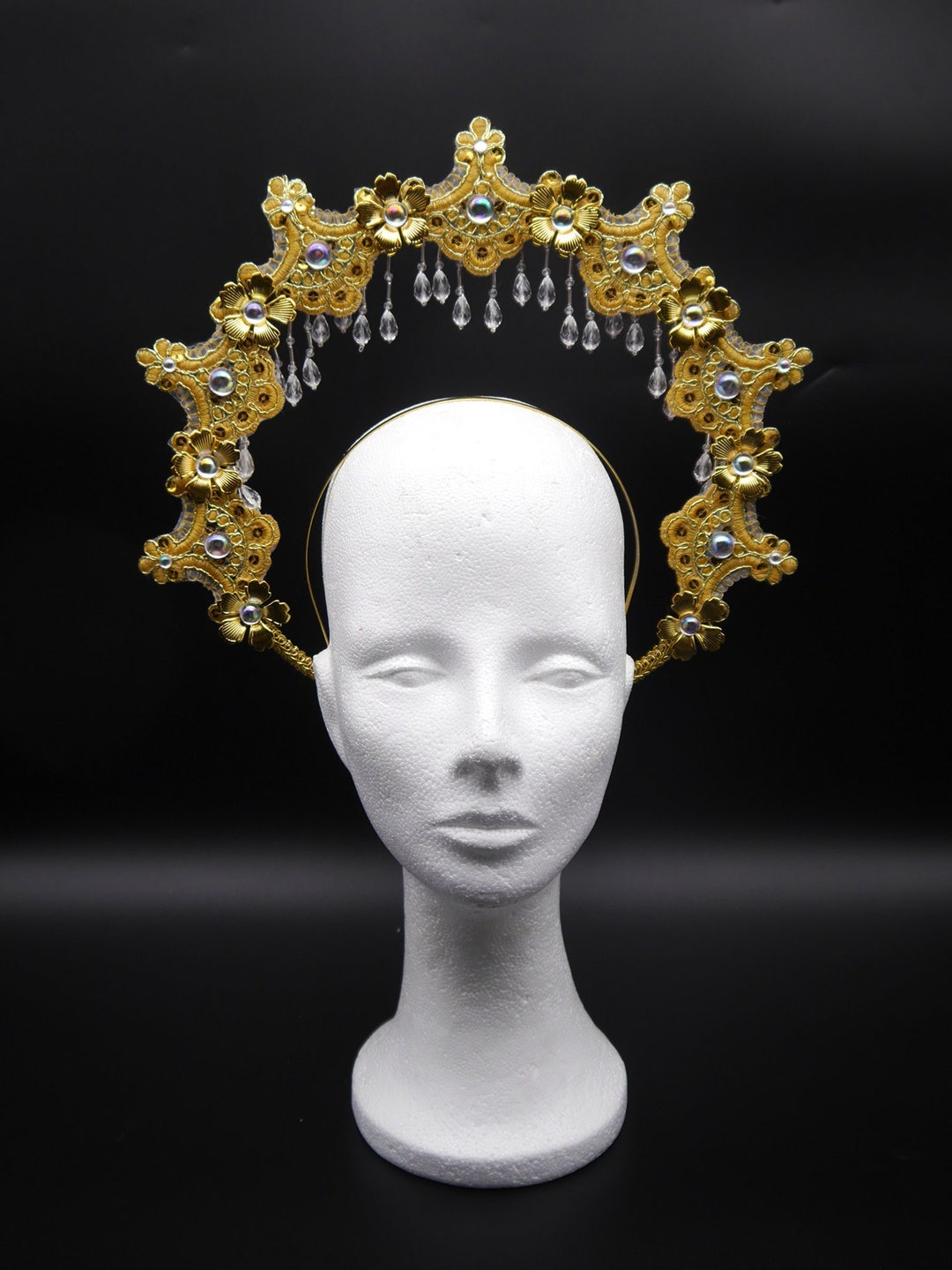 Golden Madonna Double Halo ~ Royal ~ Metal ~ Religious ~ Gloriole ...