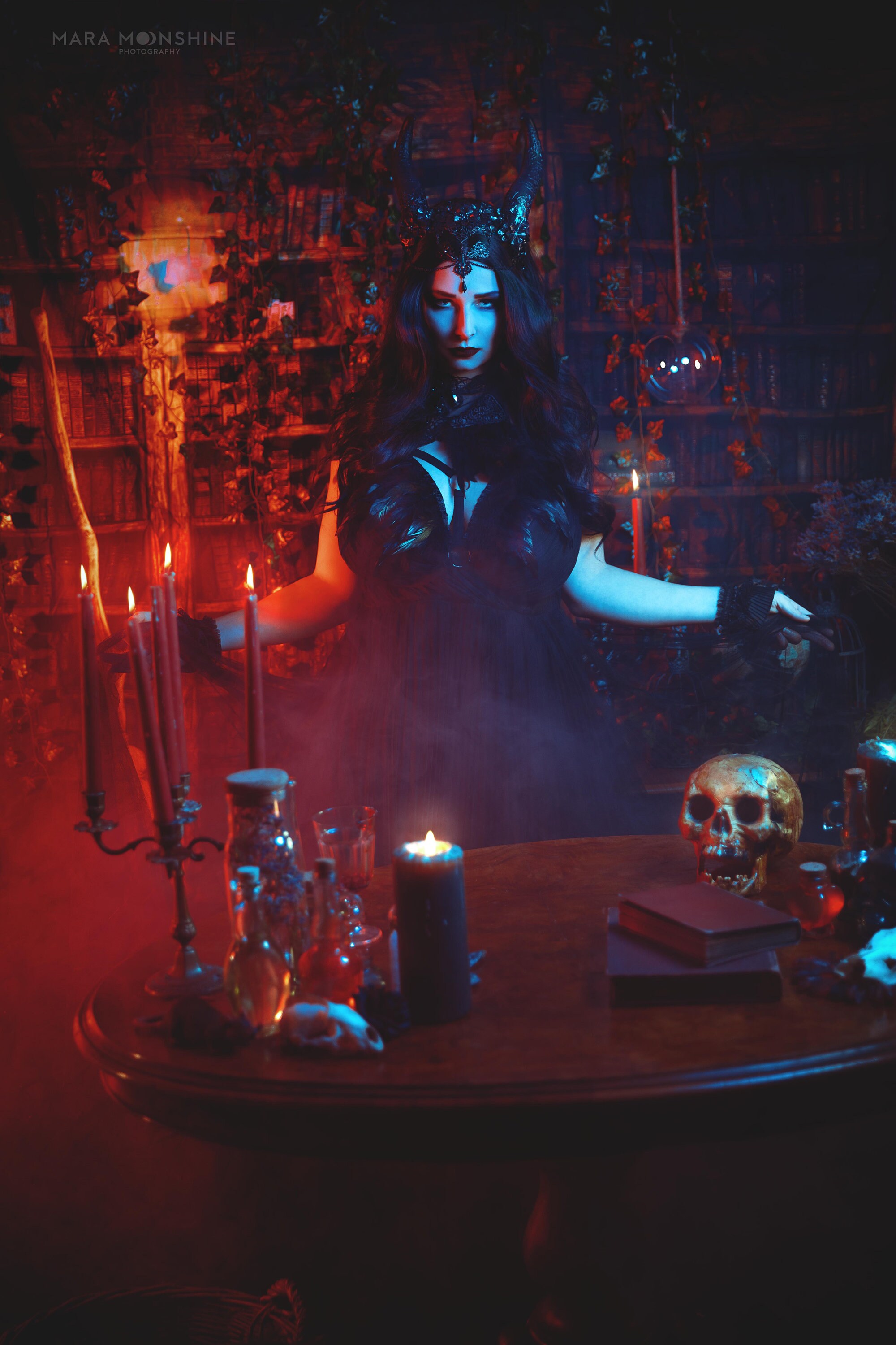 Dark Faun Headdress gothic Horns Queen of Darkness goth - Etsy.de