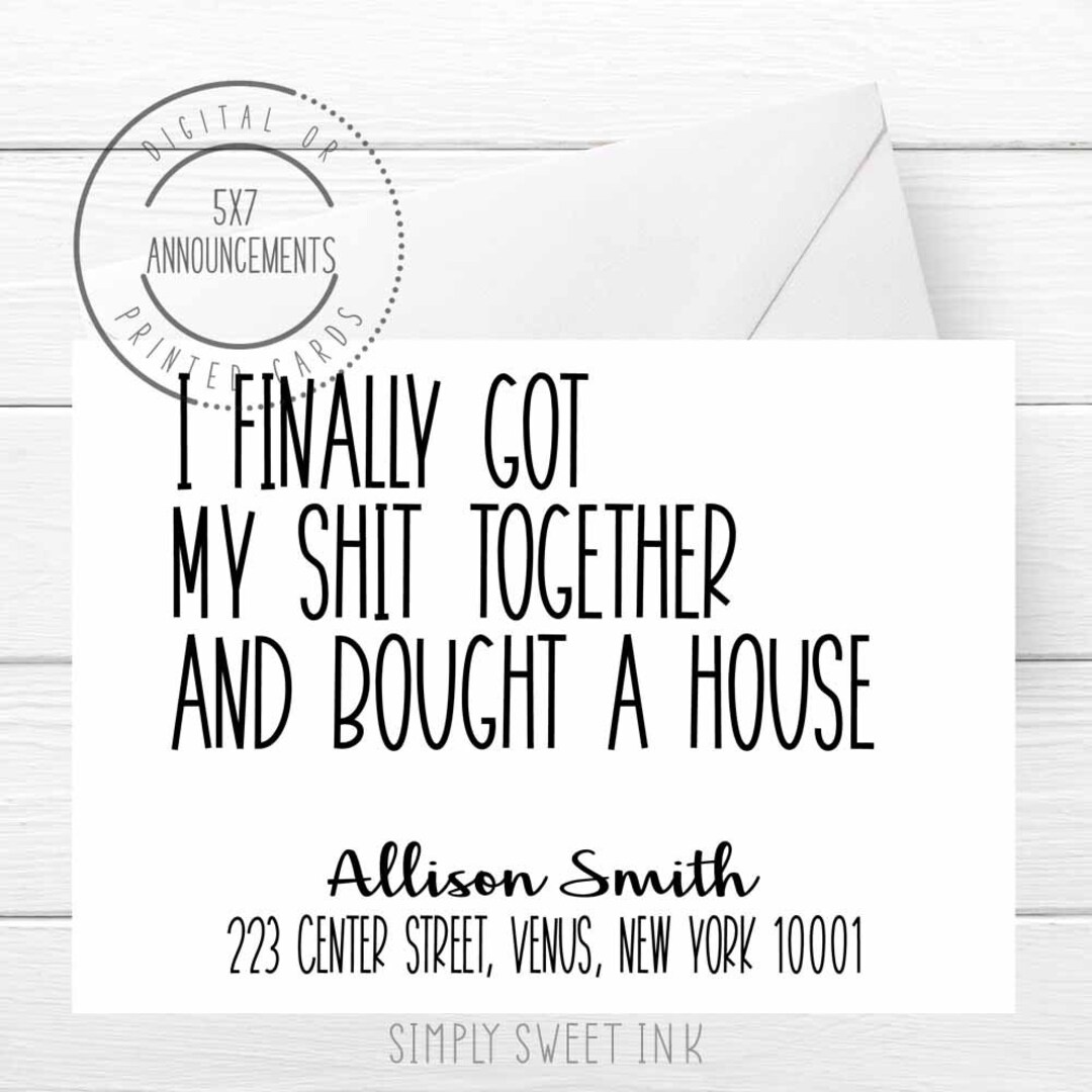 I Finally Got My Shit Together Address Change Stationery, Personalized ...