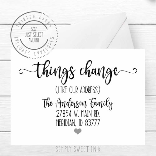 Personalized Change of Address Announcement Cards With - Etsy