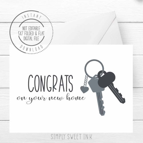 Congratulations on Your New Home Real Estate Agent Card | Etsy
