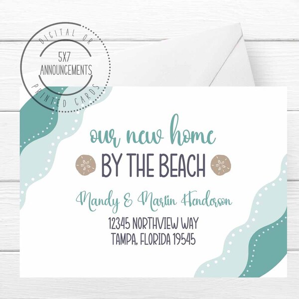 New Address Cards Beach - Etsy