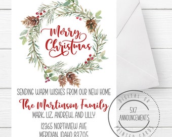 Christmas Card New Address | Etsy