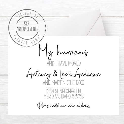 Funny My Humans and I Moving Card Dog New Home Card Pet - Etsy