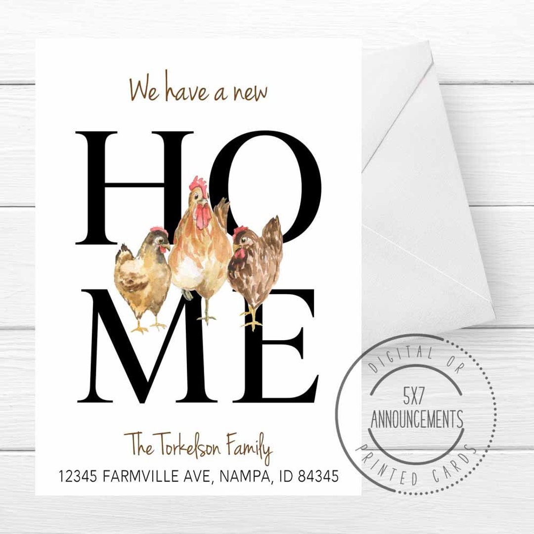 Farm Chicken Moving Announcement, Chickens Change of Address, Hens We ...
