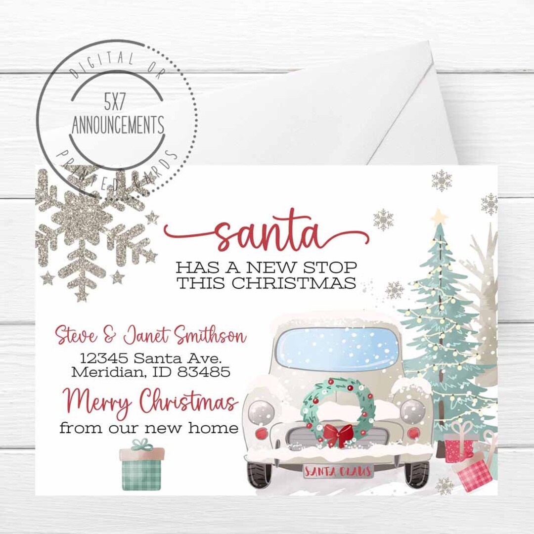 Santa Has a New Stop Moving Card, Christmas Santa Address Change ...