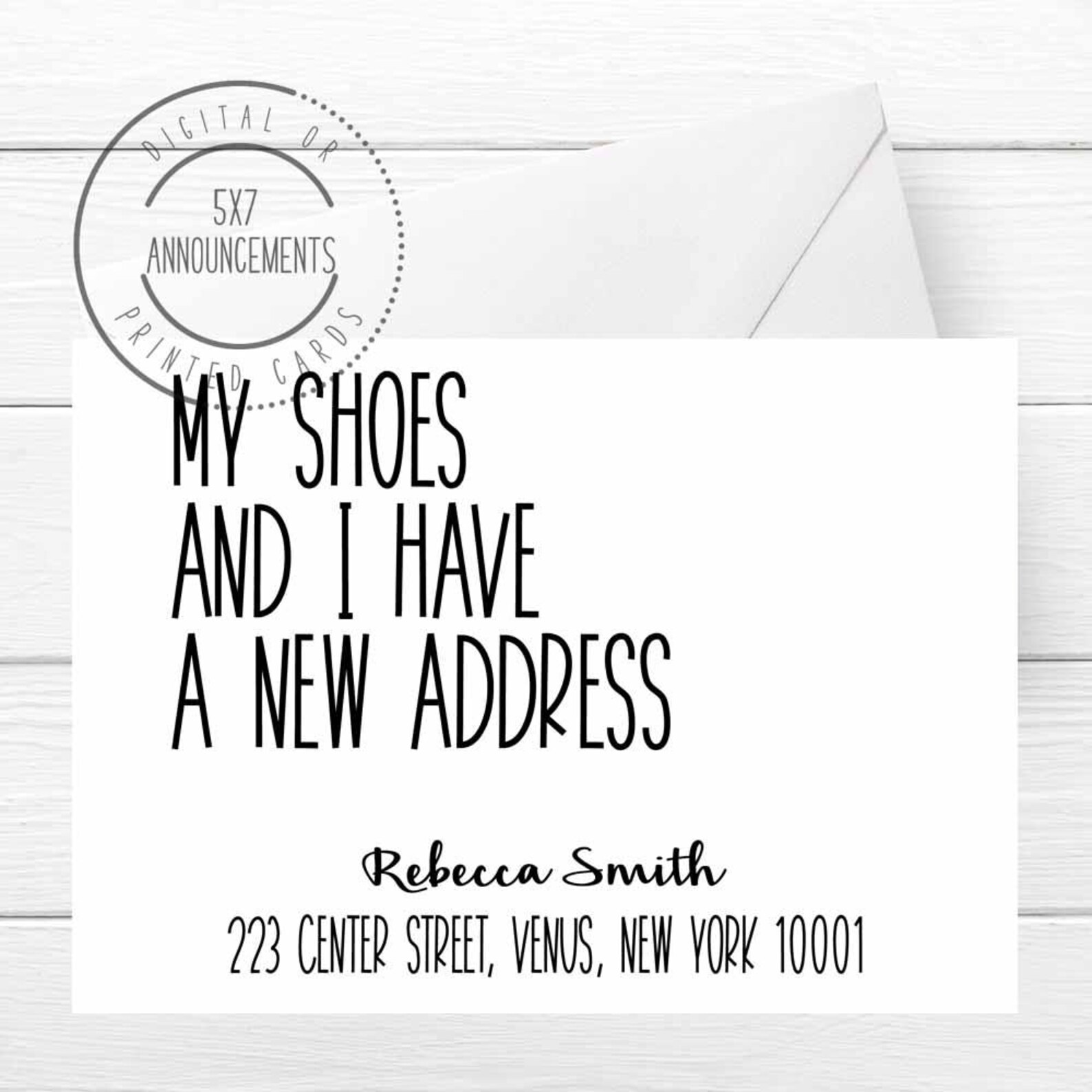 Funny Moving Announcement Card, New Address, Single Female (digital or ...