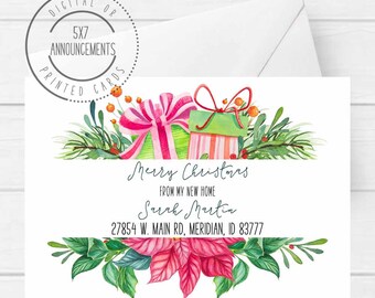 Christmas Card New Address | Etsy