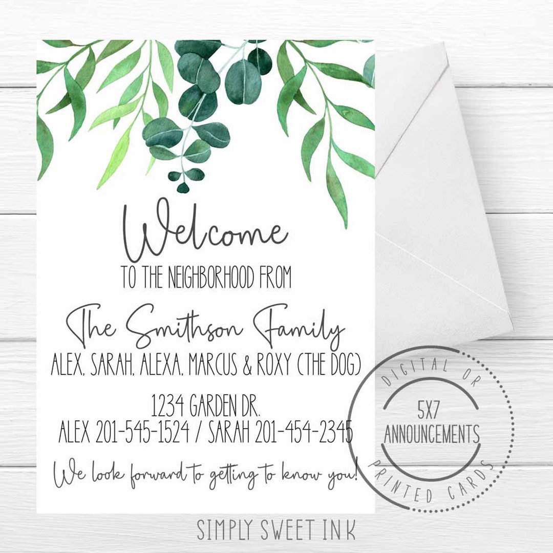 Welcome the Neighbors Card, Welcome to the Neighborhood Card, Pretty ...