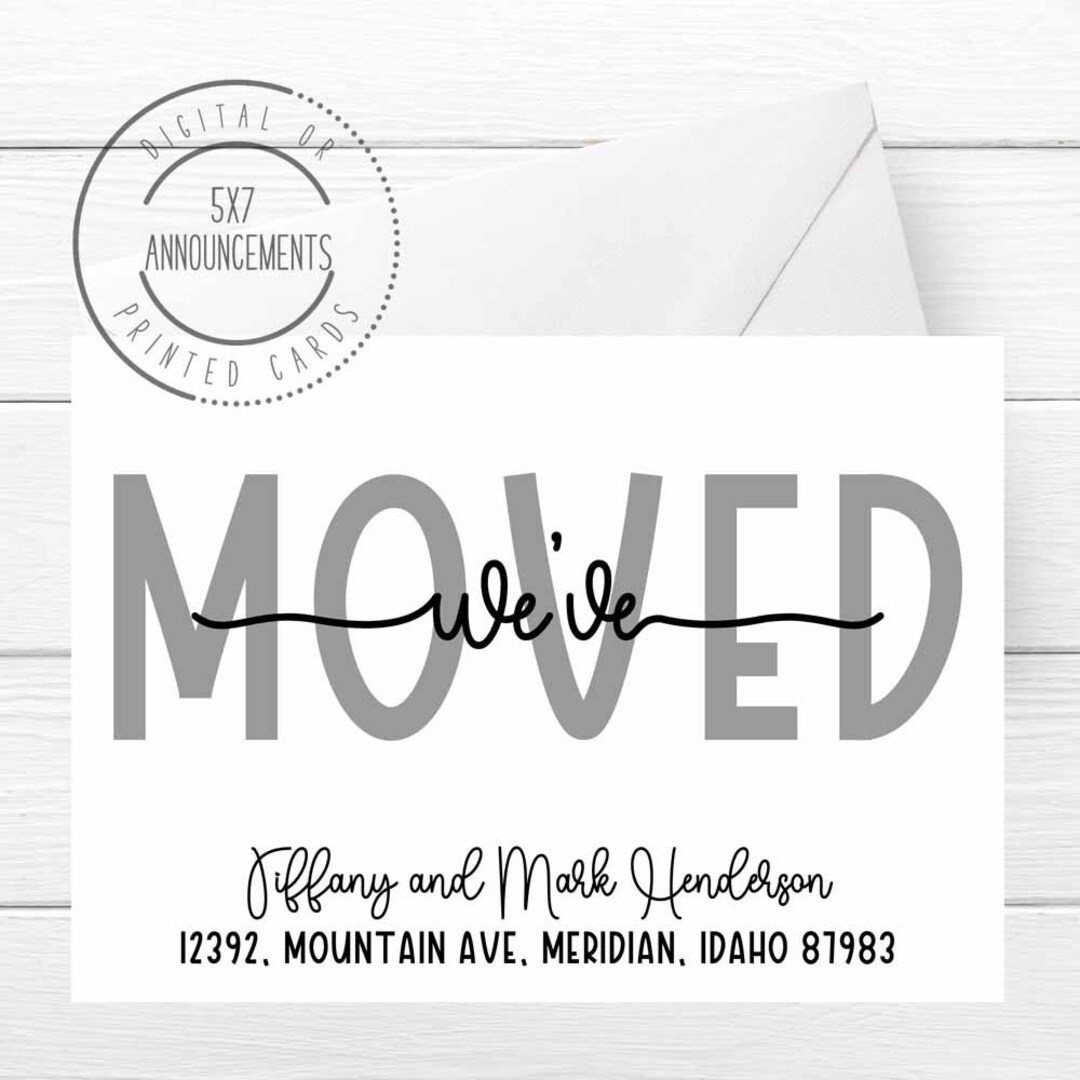 Personalized Script Moving Announcement Card, Simple Cursive We've ...