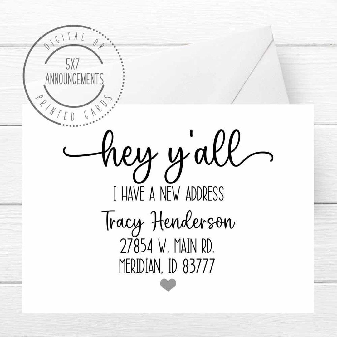 Southern Moving Announcement, New Address Card (digital or Printed) - Etsy