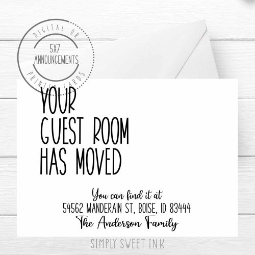 Your Guest Room Has Moved Address Change Card Funny We Have - Etsy