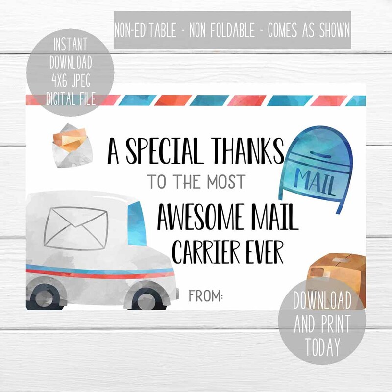 Mail Carrier Thank You Cards - Etsy