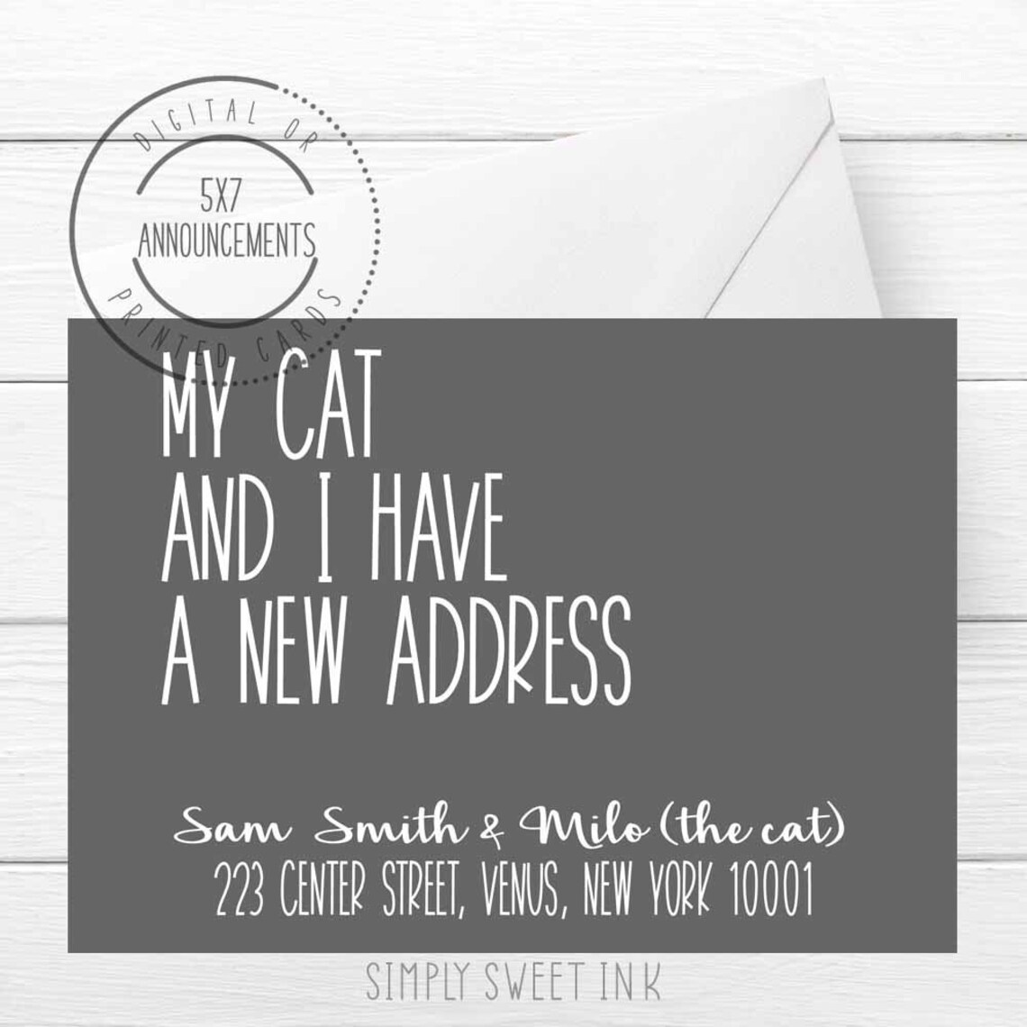 My Cat and I Have a New Address Moving Card Funny Pets New - Etsy