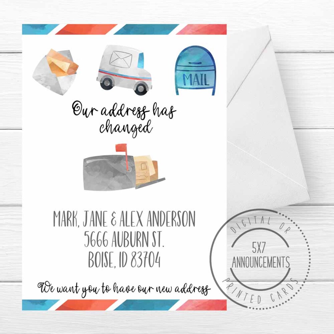 Mail Truck Our Address Has Changed Card, Handmade Change of Address ...