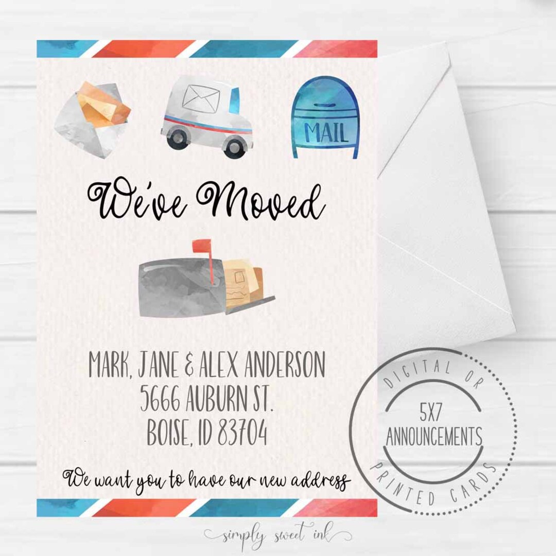 We've Moved Card With Mail Truck, Change of Address Moving Announcement ...