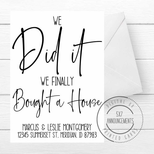 We Bought a House Announcement Card New Home Address Change - Etsy