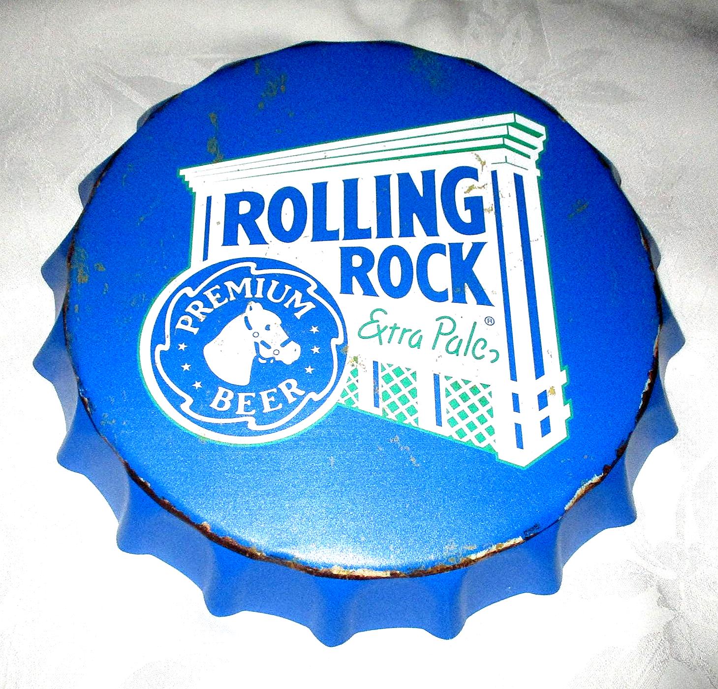 ROLLING ROCK Extra Pale BEER Distressed 3-dimensional Metal Bottle Cap ...