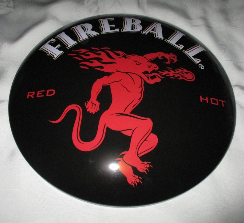 Large FIREBALL WHISKEY Metal Dome SIGN Wall Sign Decor - Etsy