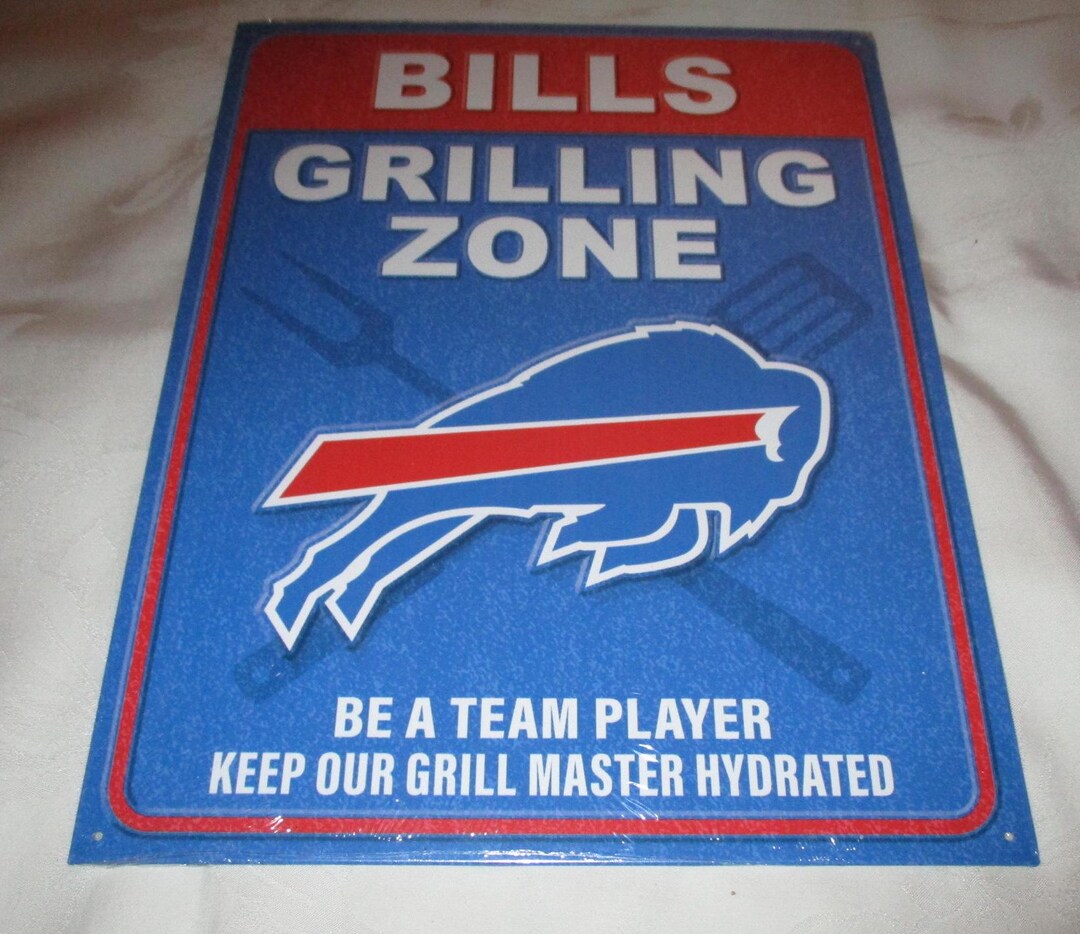 BUFFALO BILLS Grilling Zone Poster-style Distressed Metal Sign 16 ...