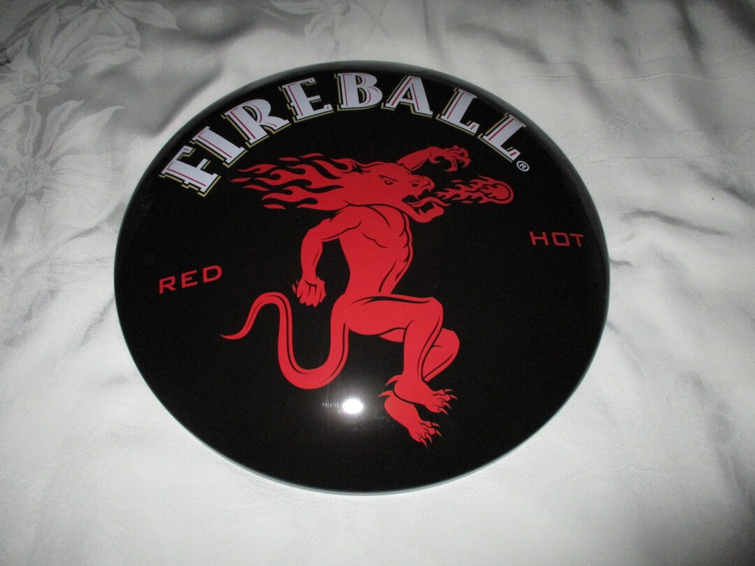 Large FIREBALL WHISKEY Metal Dome SIGN Wall Sign Decor - Etsy