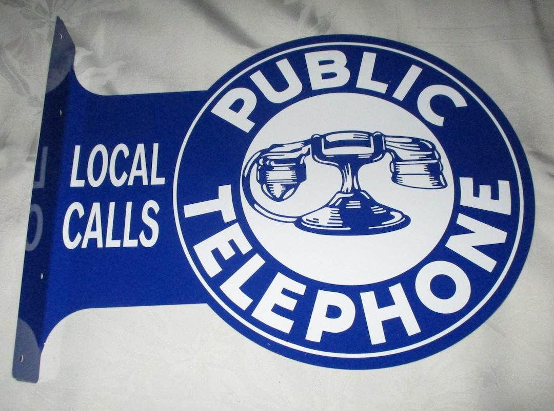 Large PUBLIC TELEPHONE Flange SIGN - Double Sided Imprint - Etsy