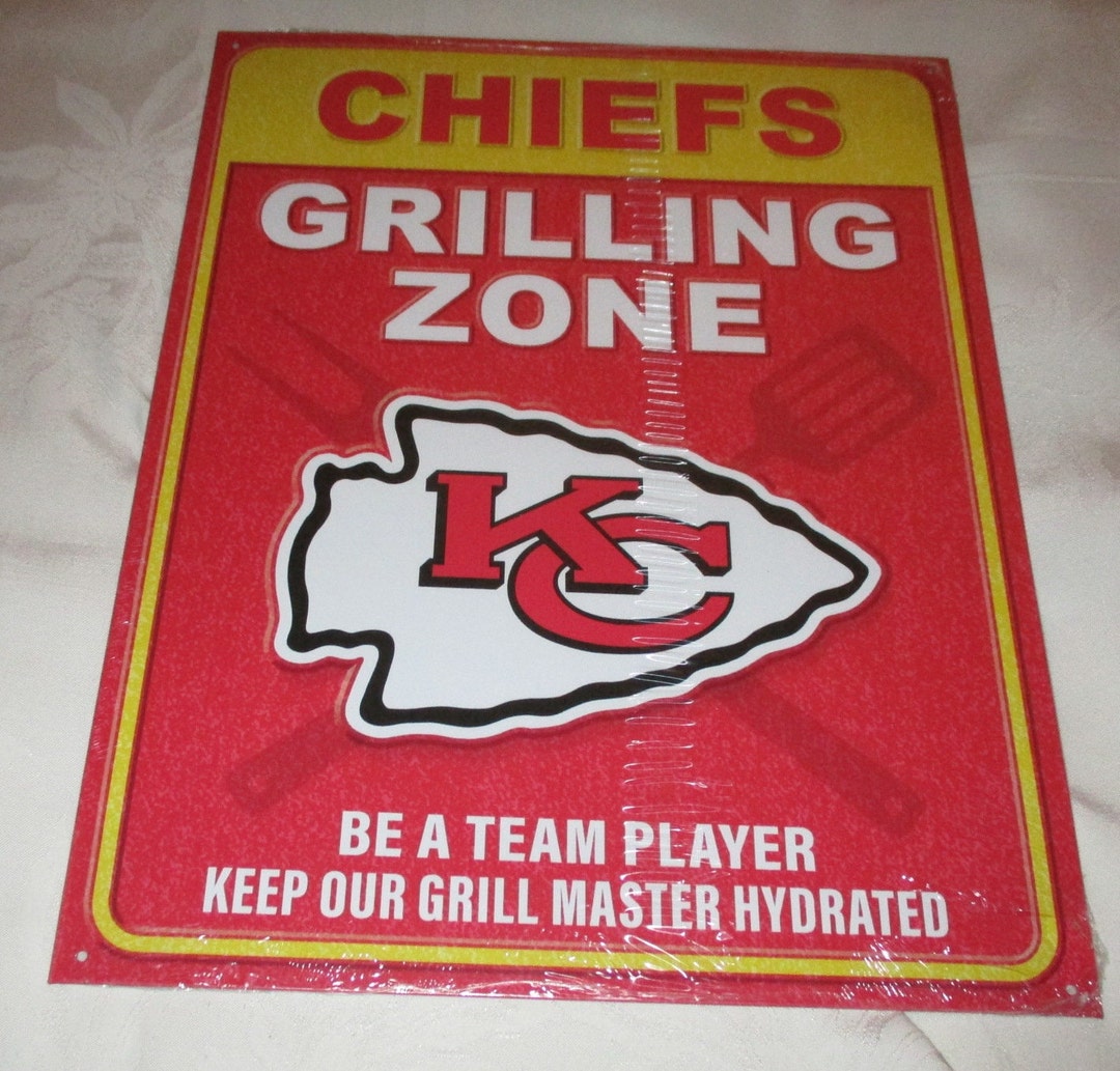 KANSAS CITY CHIEFS Grilling Zone Poster-style Distressed Metal Sign 16 ...