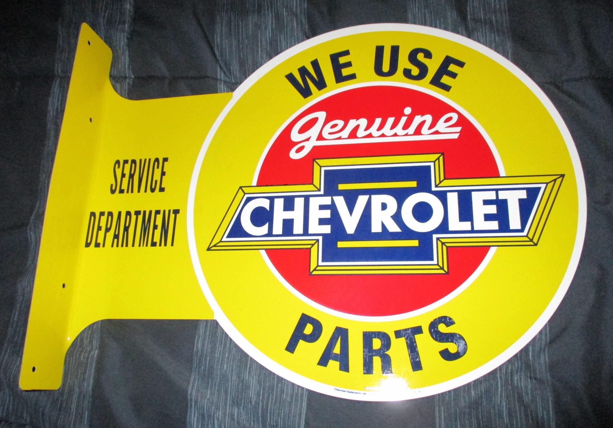 Large CHEVROLET CHEVY Metal Flange SIGN - Double Sided Imprint - Etsy
