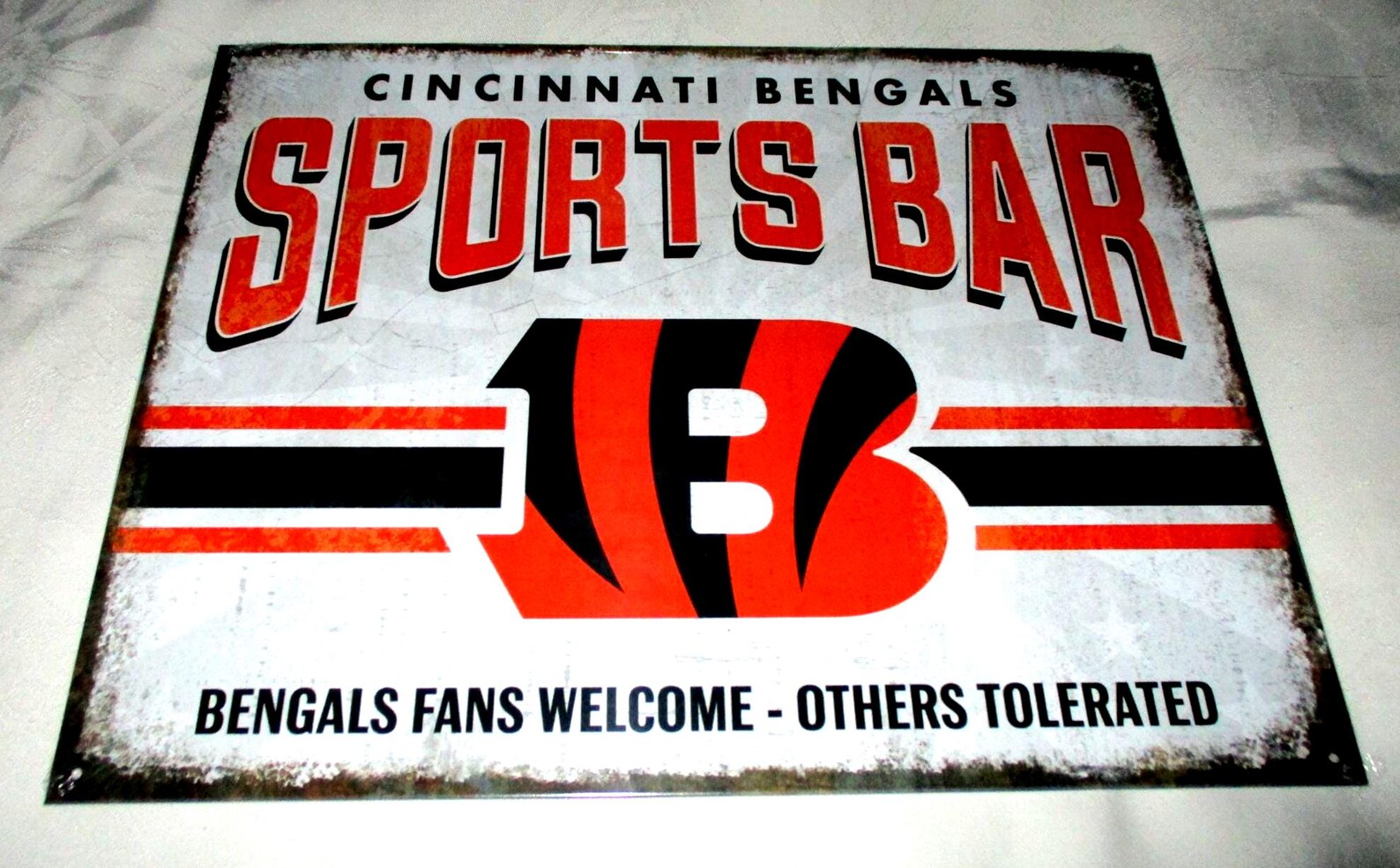 CINCINNATI BENGALS Sports Bar Poster-style Distressed Metal Sign 16 ...