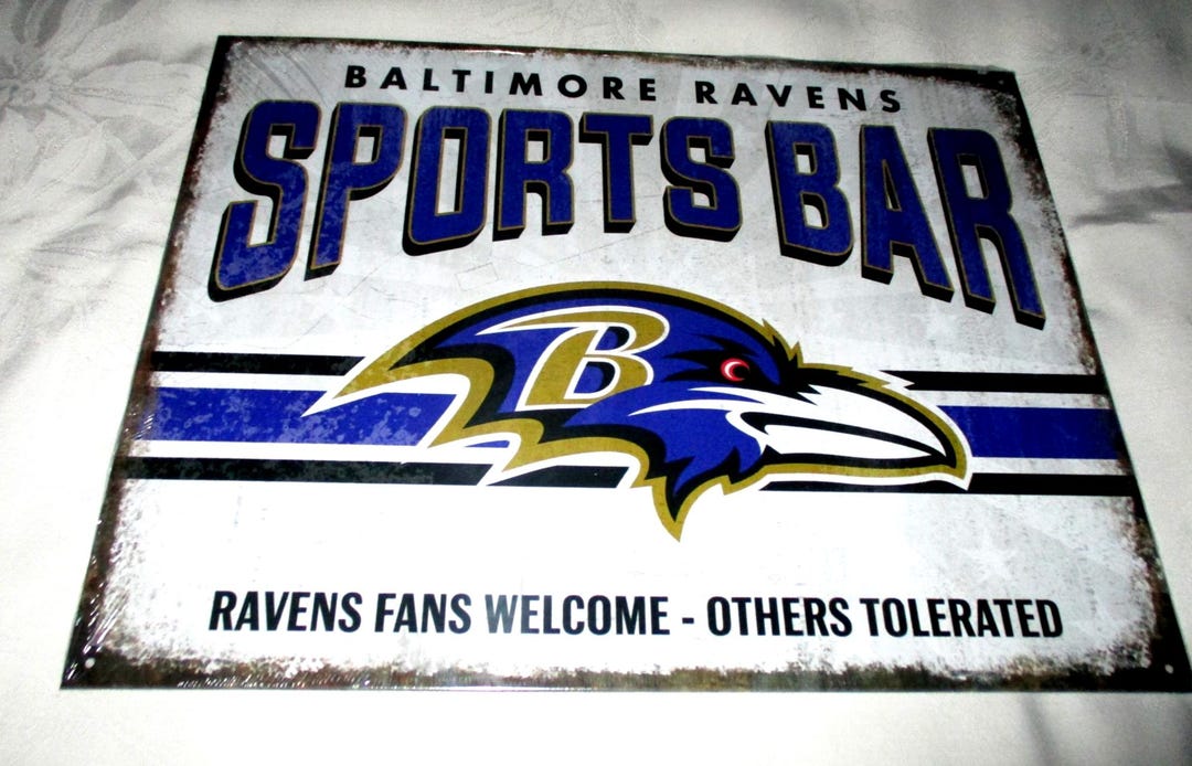 BALTIMORE RAVENS Sports Bar Poster-style Distressed Metal Sign 16 ...