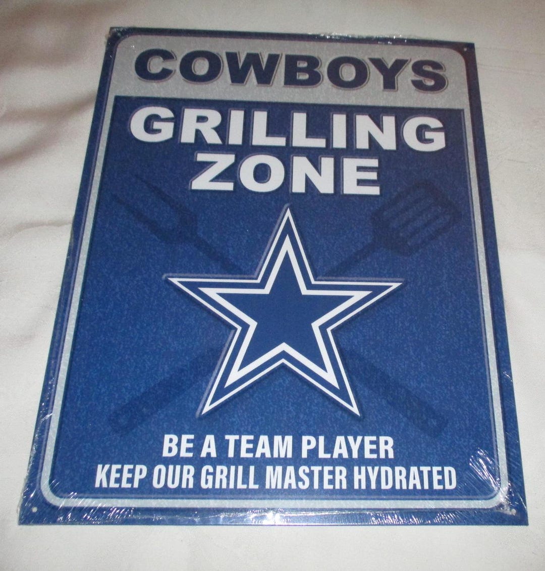 DALLAS COWBOYS Grilling Zone Poster-style Distressed Metal Sign 16 ...