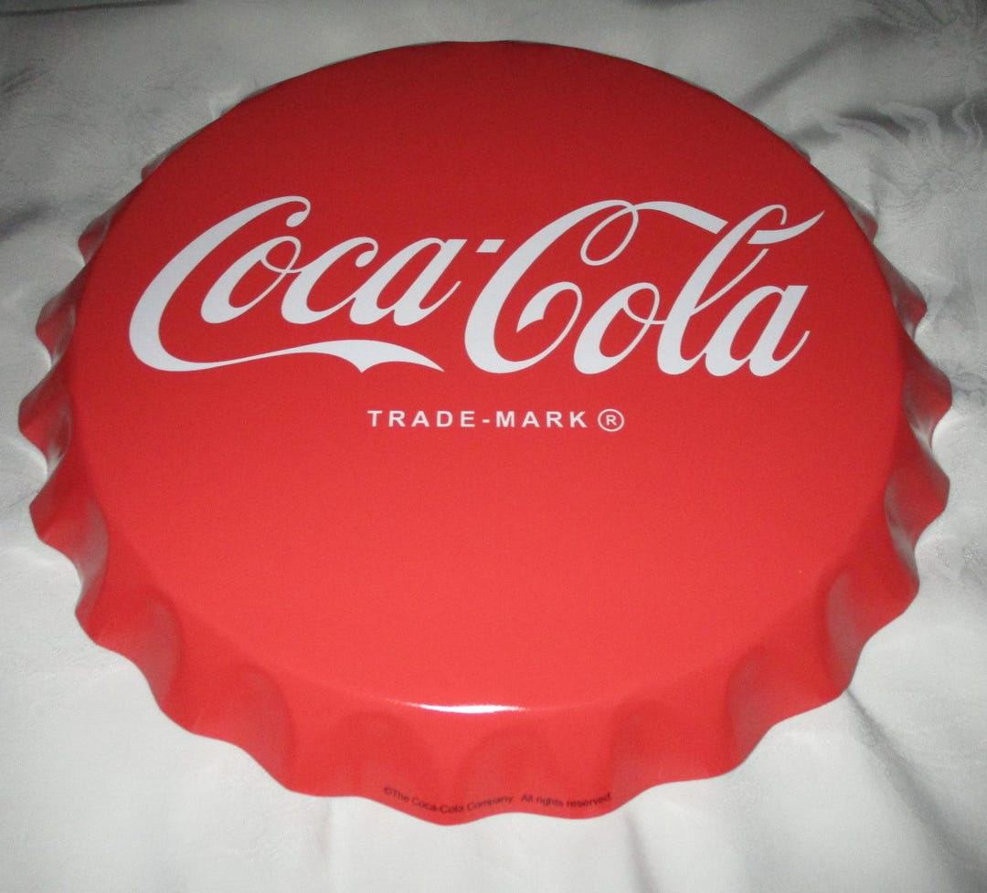 Large COCA-COLA 3-dimensional Metal Bottle Cap Wall Sign Decor 16.5 ...