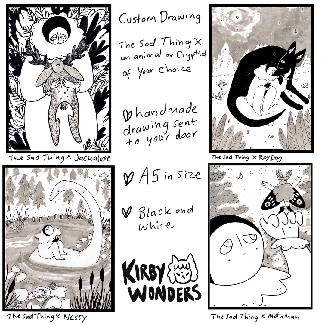 The Sad Thing With Cryptid or Animal Commissions// Handmade Posted to You - Etsy