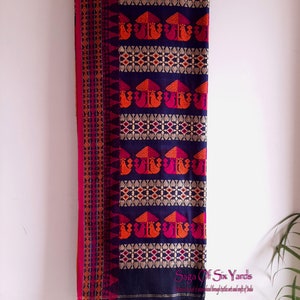 Handwoven Mercerised Cotton Jamdani Saree in Navy Blue Color With ...