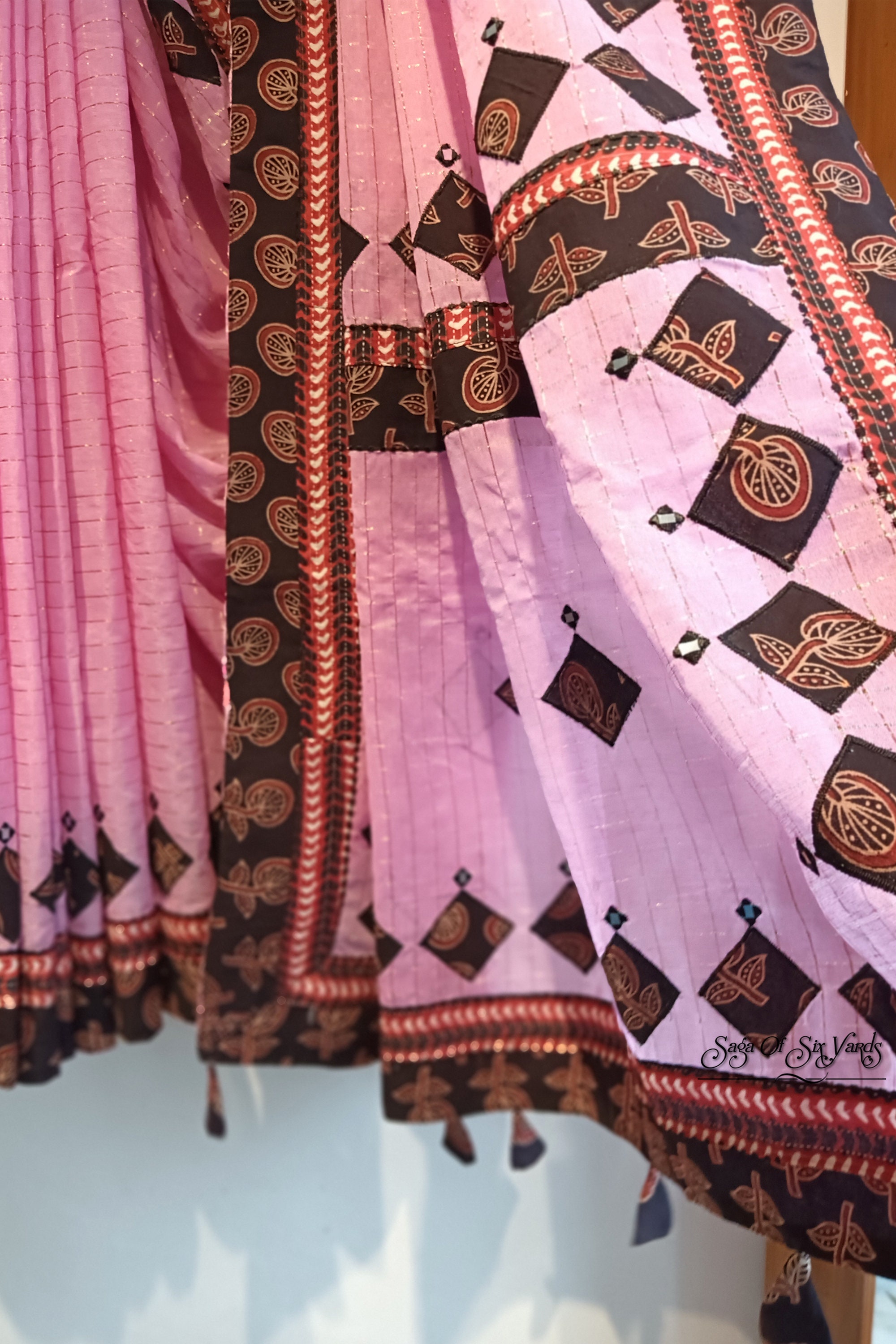Buy Patch Work Handloom Pure Cotton Saree With Printed Blouse Piece ...
