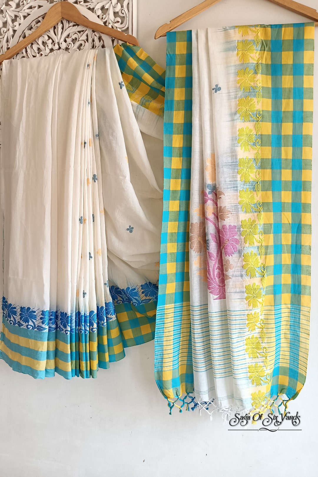Handloom Cotton Jamdani Handwoven Pure Handspun Cotton Jamdani - Etsy