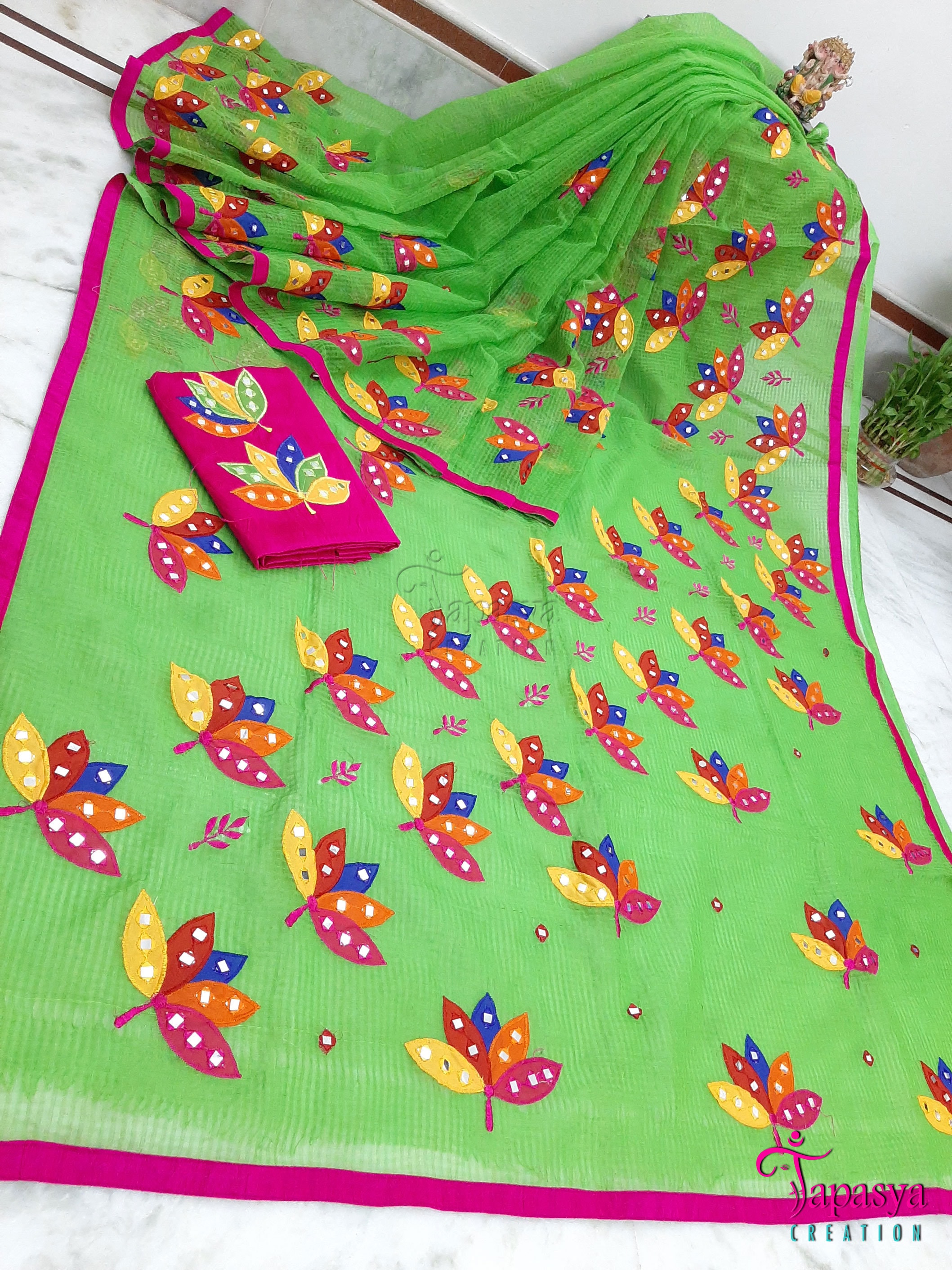 Applique Embroidery Designs On Sarees