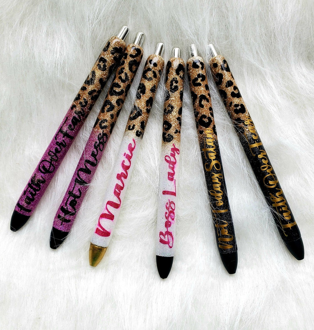 Leopard Print Glitter Pens - Etsy