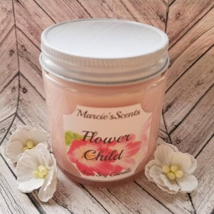 Flower Child, 100% Soy Candle, Double Scented, Flower Child, 4oz ...