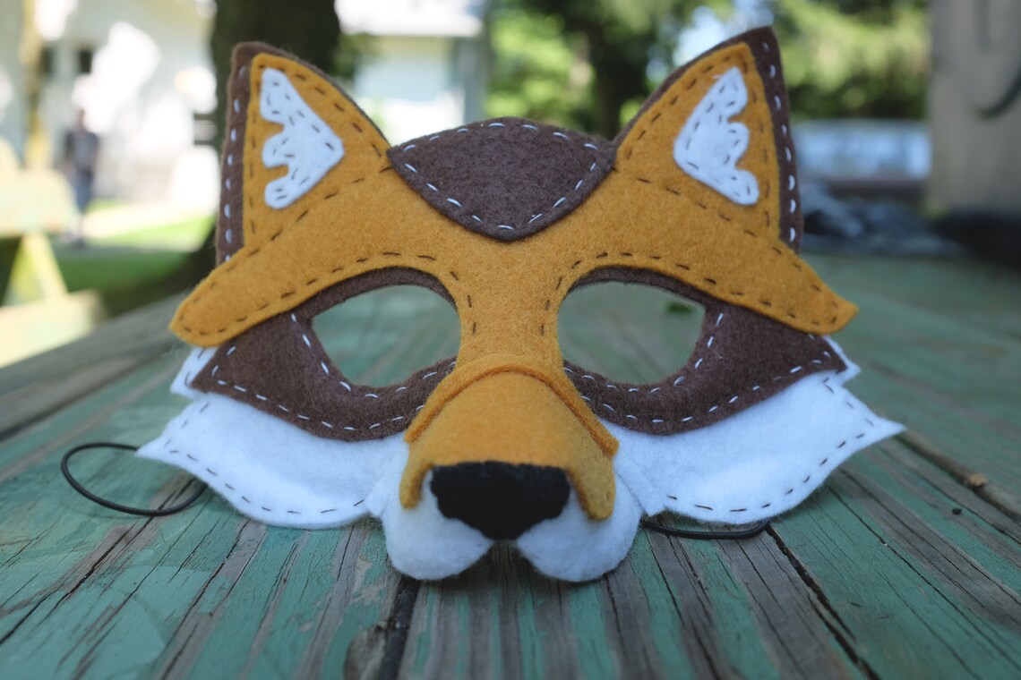 Handstitched Felt Mask, the Fox Mask - Etsy