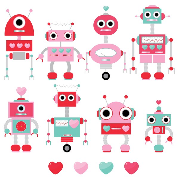 Robot Clipart - Etsy