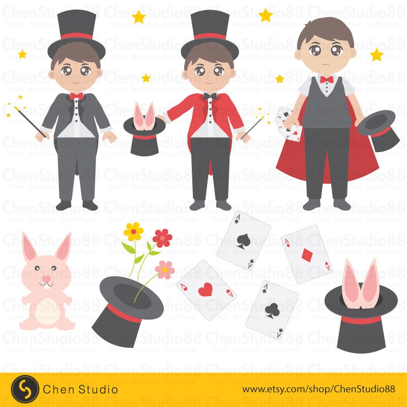 Magician Vector Digital Clipart Instant Download EPS - Etsy