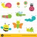 Garden Bugs Vector Digital Paper and Clip Art Set Instant - Etsy