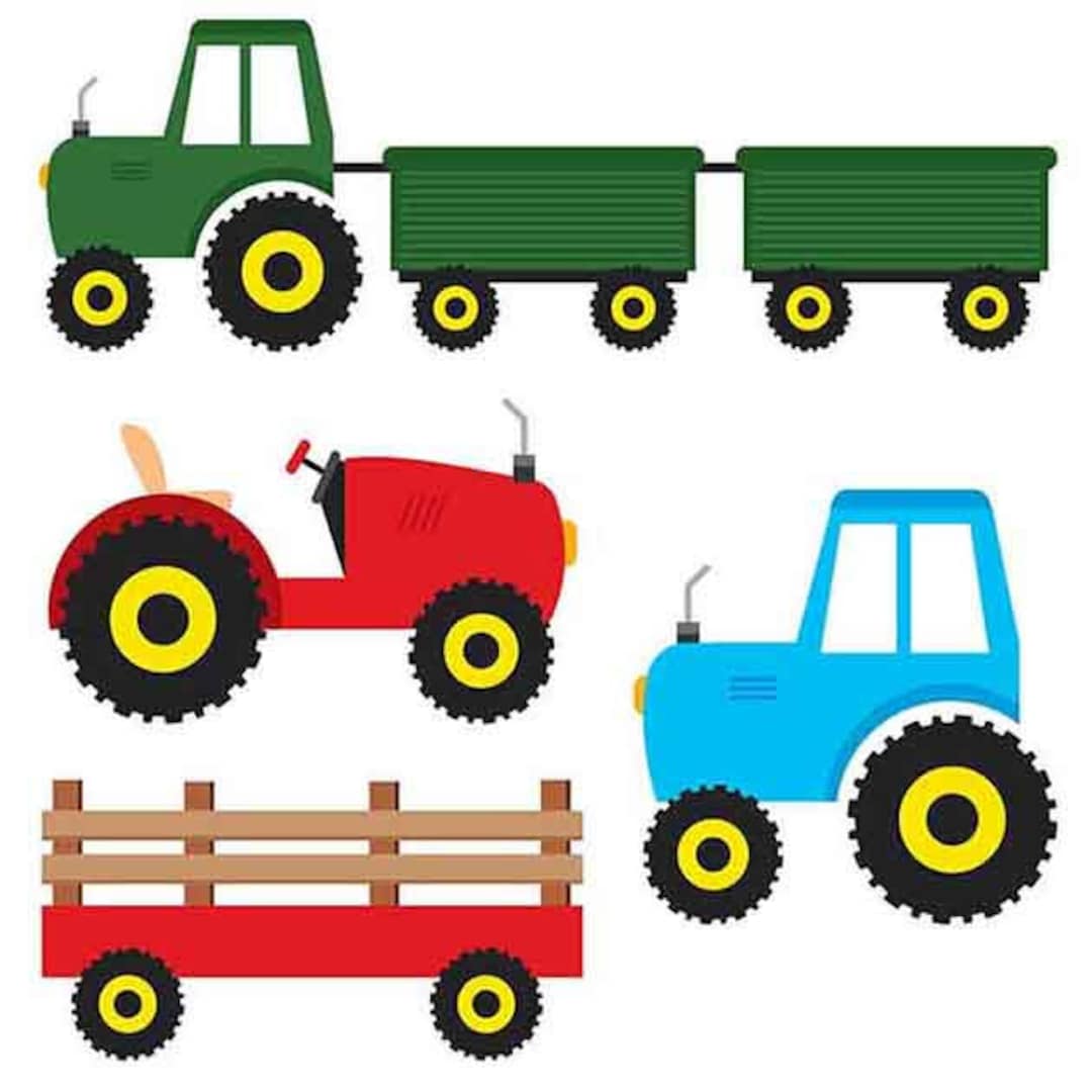 Cute Tractor Vector Digital Clipart Instant Download EPS - Etsy
