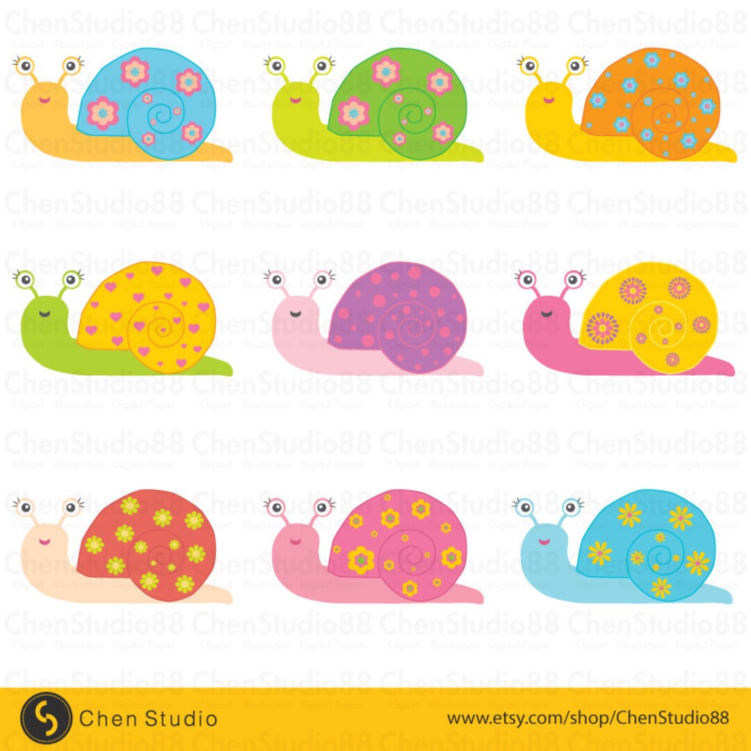 Snail Vector Digital Clipart Instant Download EPS Pdf - Etsy