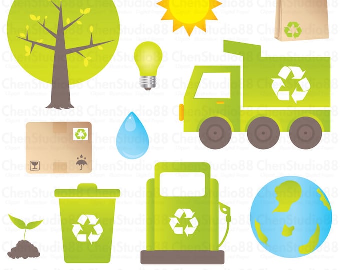 Earth Day Save Vector Digital Clipart Instant Download EPS, Pdf and PNG ...