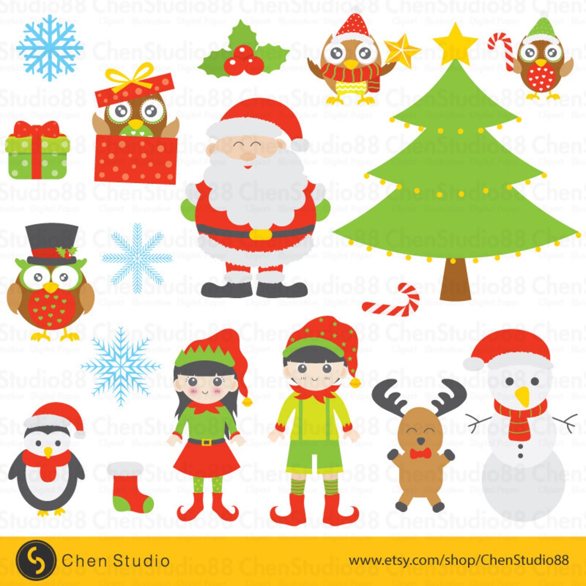 Christmas Holiday Vector Digital Clipart Instant Download - Etsy