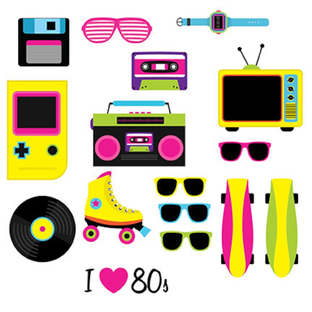 80s Vector Digital Clipart Instant Download EPS PNG - Etsy Canada