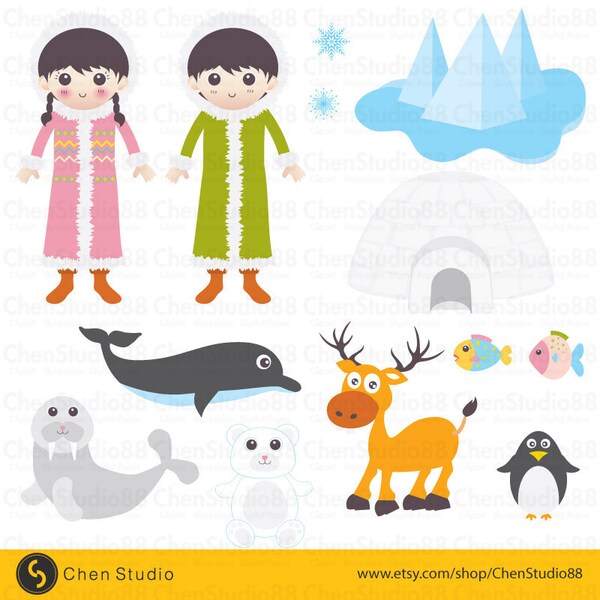 Eskimo Clipart - Etsy